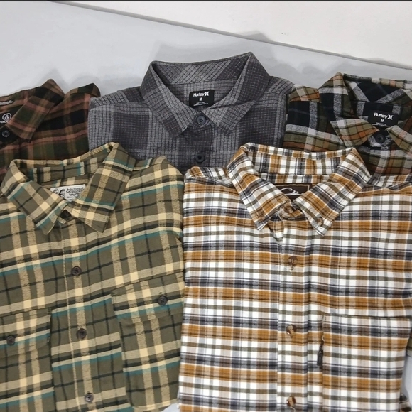 Hurley | Shirts | Hurley Mens Plaid Flannel Shirt Multicolor | Poshmark